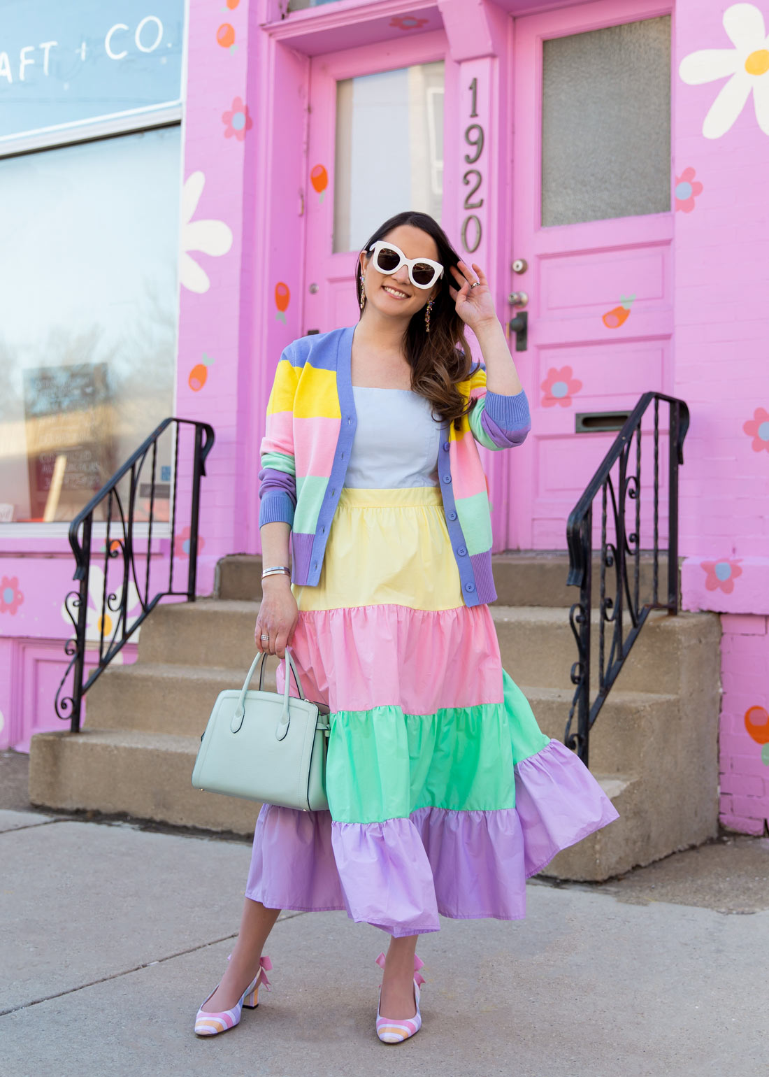 English Factory Pastel Colorblock Tiered Dress - Style Charade
