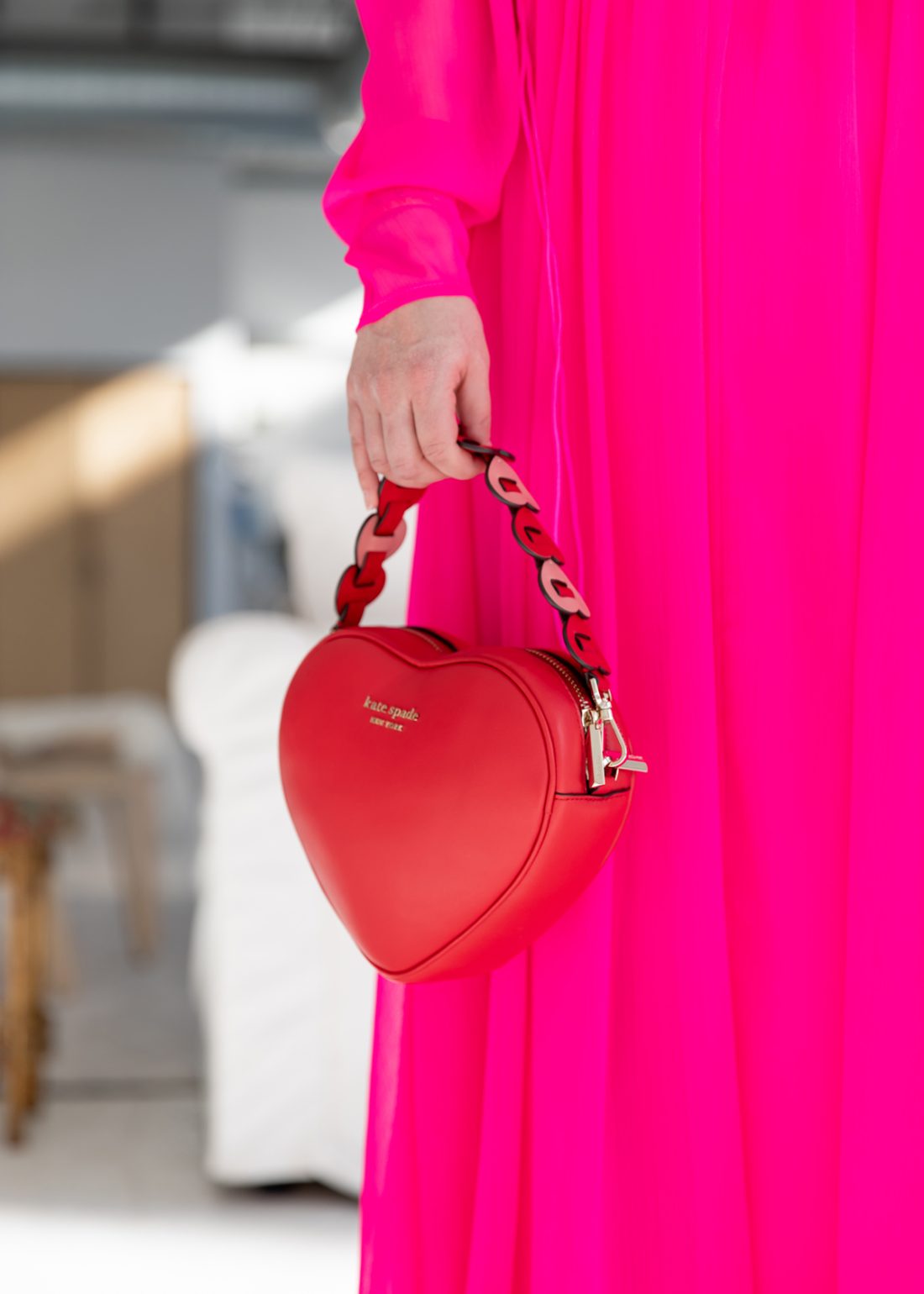 ASOS Edition Maxi Dress with Ruched Detail in Bright Pink