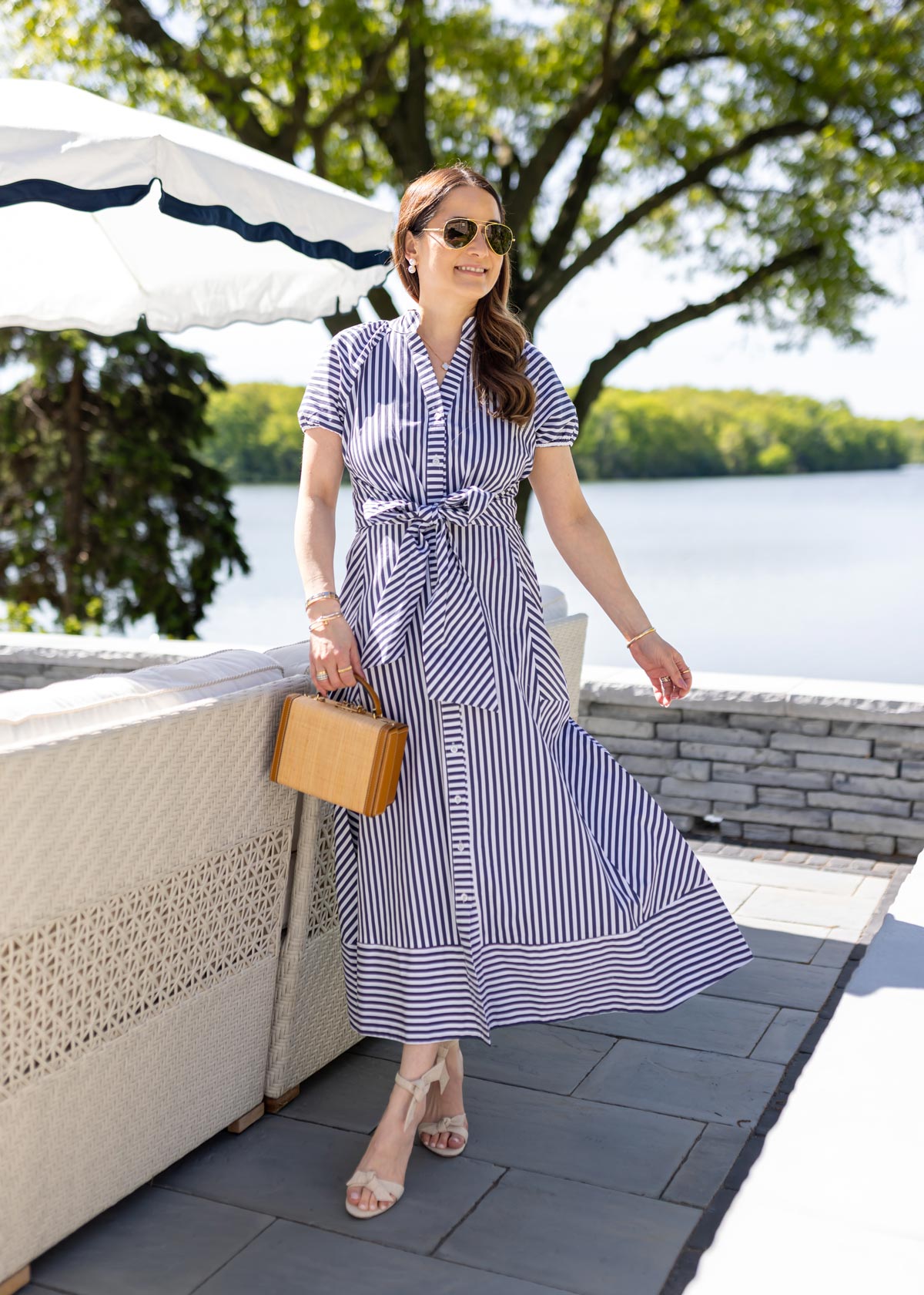 Style Charade Summer Capsule Dress | Navy Stripe Shirtdress